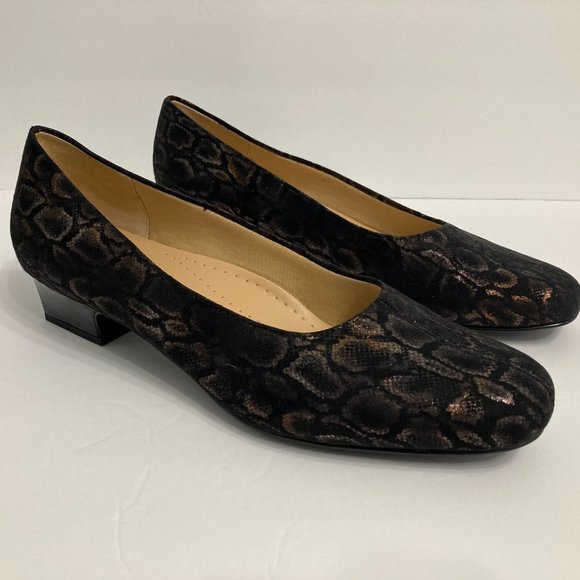 Trotters | Shoes | Trotters Size 2 Doris Block Heel Pumps Snakeskin ...